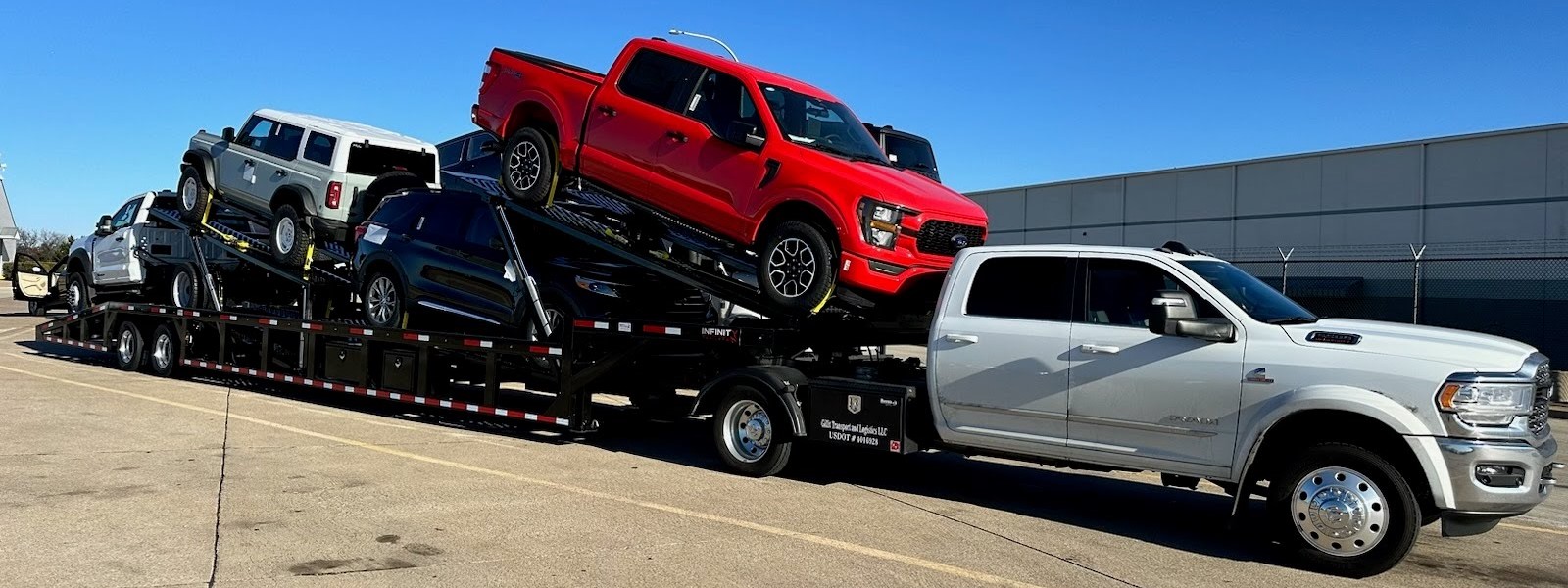 GN550, NEW LOW PRO 53'ft 5 Car Trailer Hauler For Sale | Infinity Trailers